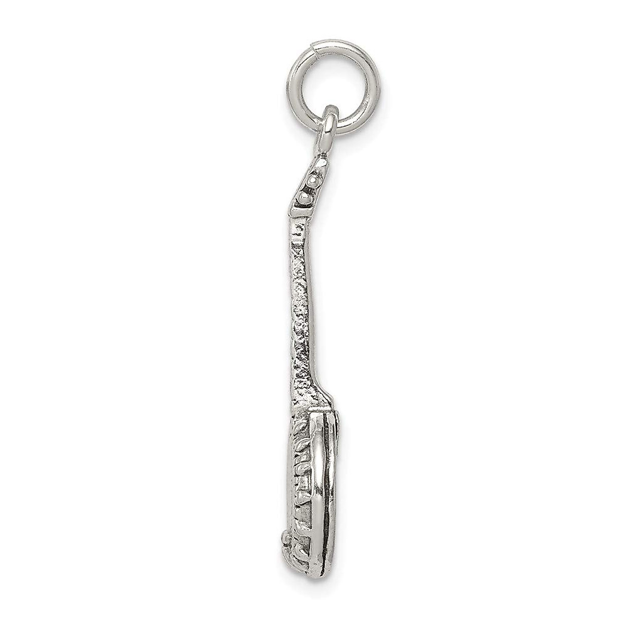 Solid 925 Sterling Silver Banjo Charm Pendant - 32mm x 11mm