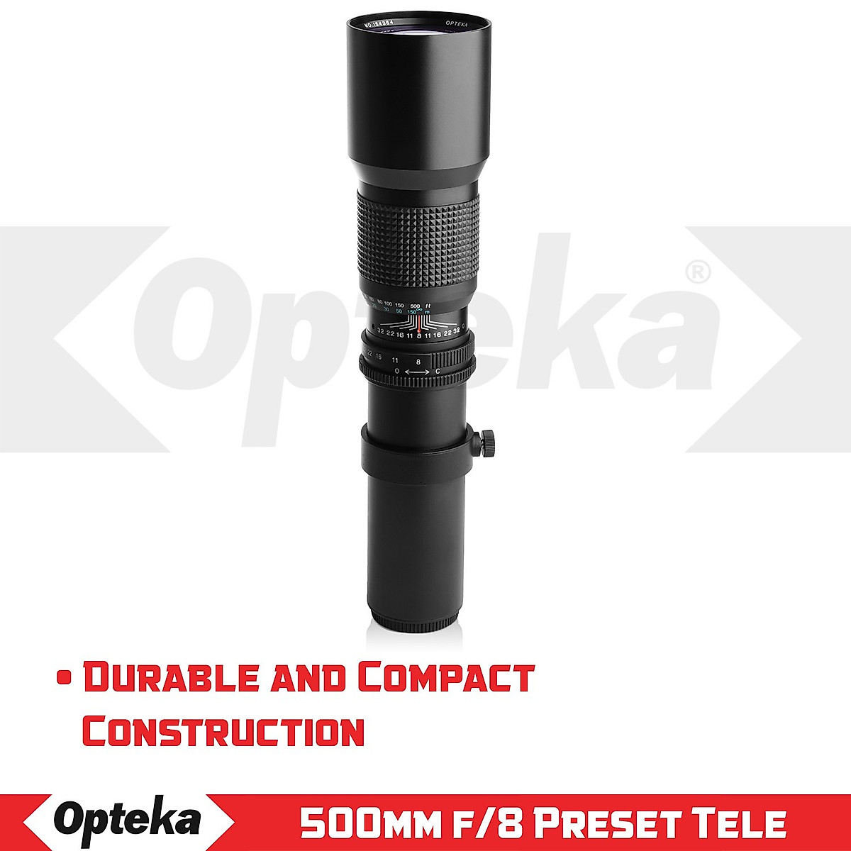 Opteka 500mm/1000mm f/8 Manual Telephoto Lens compatible with Canon EF-Mount EOS 90D, 80D, 77D, 70D, 60D, 60Da, 1Ds, Mark III II 7D, 6D, 5D, 5DS, Rebel T8i, T7i, T7s, T7, T6s, T6i, T6, T5, SL3, SL2