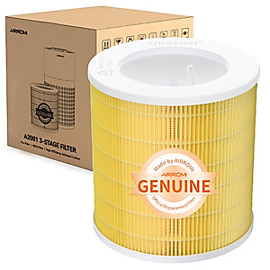 AIRROMI A2001 HEPA Air Purifier Replacement Filter: Original 3-in-1 Filter, Removes 99.97% of 0.3 Micron Particles, Yellow Activated Carbon Filter - Pets & Allergen Specific 1 Pack