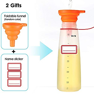 Ondiomn Condiment Squeeze Bottle Wide Mouth, 2 Pack 550ml Clear Squeeze Bottles for Condiments, Paint, Ketchup, Mustard, Oil, Sauces, Resin, Baking, Cake Decorating, Cleaning, BPA Free-Food Grade