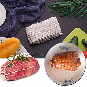 PZRT 3 Meters Meat Netting Roll Cotton Meat Net Ham Sausage Net Butcher's String Sausage Roll Hot Dog Sausage Casing Packaging Tools, 3 Sizes