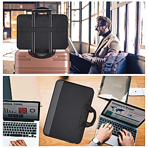 11.6-12.9 Inch Waterproof Laptop Bag Sleeve for Women Men Business Briefcase with Organizer for Acer Chromebook Spin 311, Lenovo Chromebook C330, Samsung Chromebook 4, HP ASUS Dell Surface Case, Black