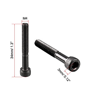 uxcell M4 x 30mm 12.9 Alloy Steel Hex Socket Head Cap Screws Bolt Black 25pcs