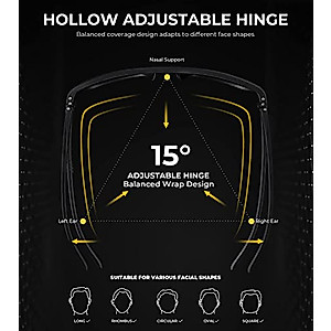 KALIYADI Polarized Sunglasses Men, Lightweight Mens Sunglasses Polarized UV Protection Driving Fishing Golf (Black/Ice Blue/Red)