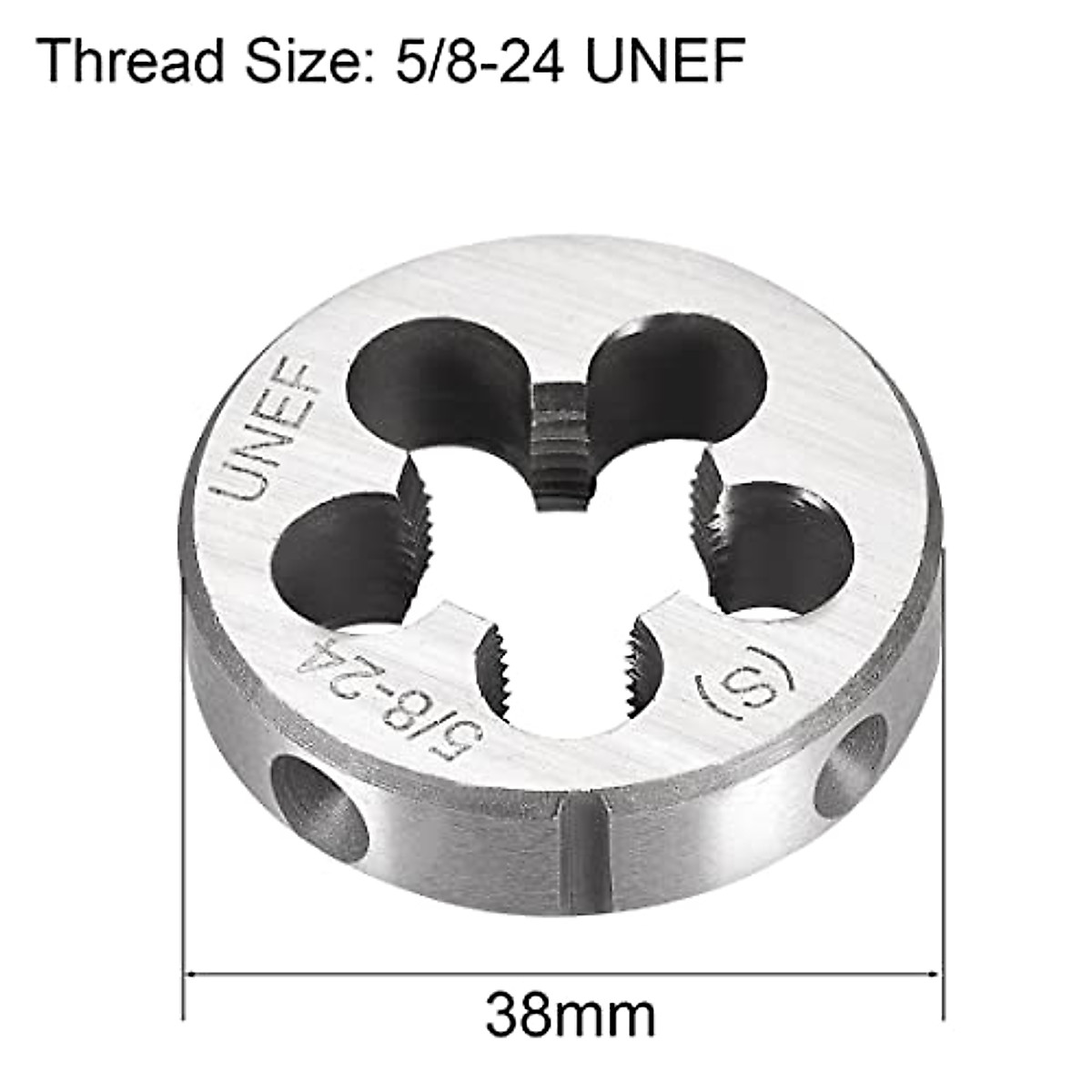 uxcell 5/8-24 UNEF Round Die, Machine Thread Right Hand Threading Die, Alloy Tool Steel Screw Thread Cutting Die