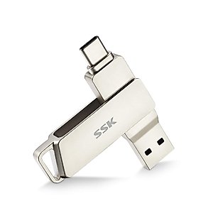 SSK 128GB USB C Flash Drive 150MB/s Transfer Speed Dual Drive 2 in 1 OTG Type-C + USB 3.1 Thumb Drive Memory Stick USB Thumb Drive Thunderbolt 3 Compatible for Android Phone,MacBook/Pro,and More