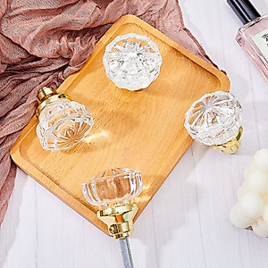 Amylove 2 Set Glass Door Knobs Mortise Style Fluted Crystal Antique Door Knobs with Spindle Antique Doorknobs for Home Interior(Gold,Basic)