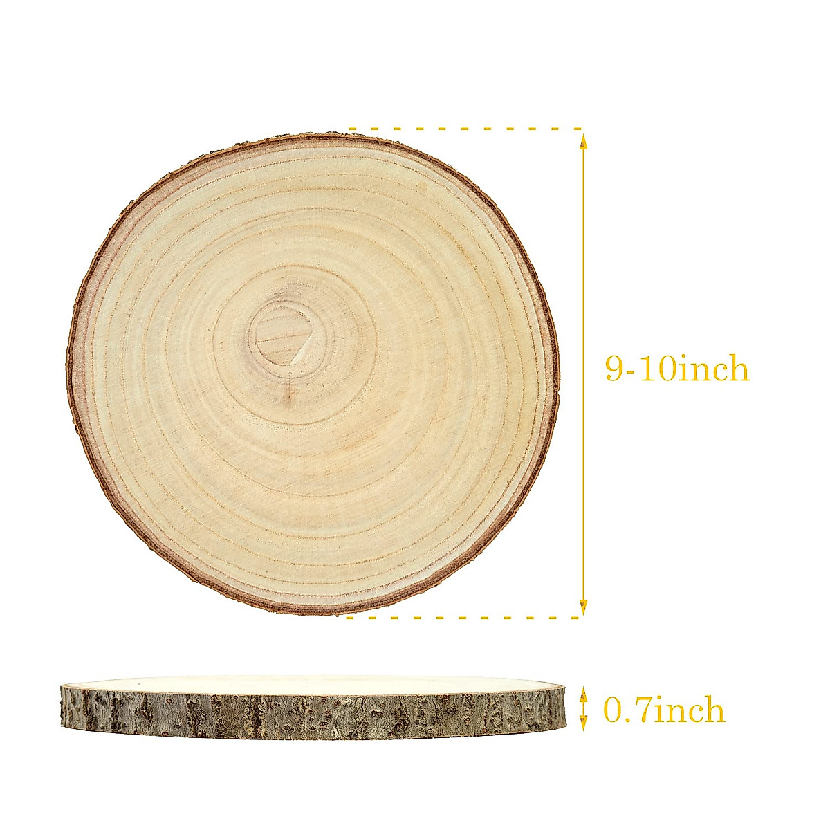Joyavo Unfinished Wood Slices, 4 Pack 9-10 Inches Wood Rounds Rustic Cake Stand Large Wooden Circles for Christmas WeddingTable Centerpieces/Crafts/Painting/Wood Burning
