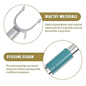 Veemoon 5pcs Shutters Retractable Shelf Home Clothes Hook Extendable Garment Metal Reaching Curtain with Clothesline Stick Ceiling Laundry Extend Cm Steel Rod Area Stick: Stainless Props