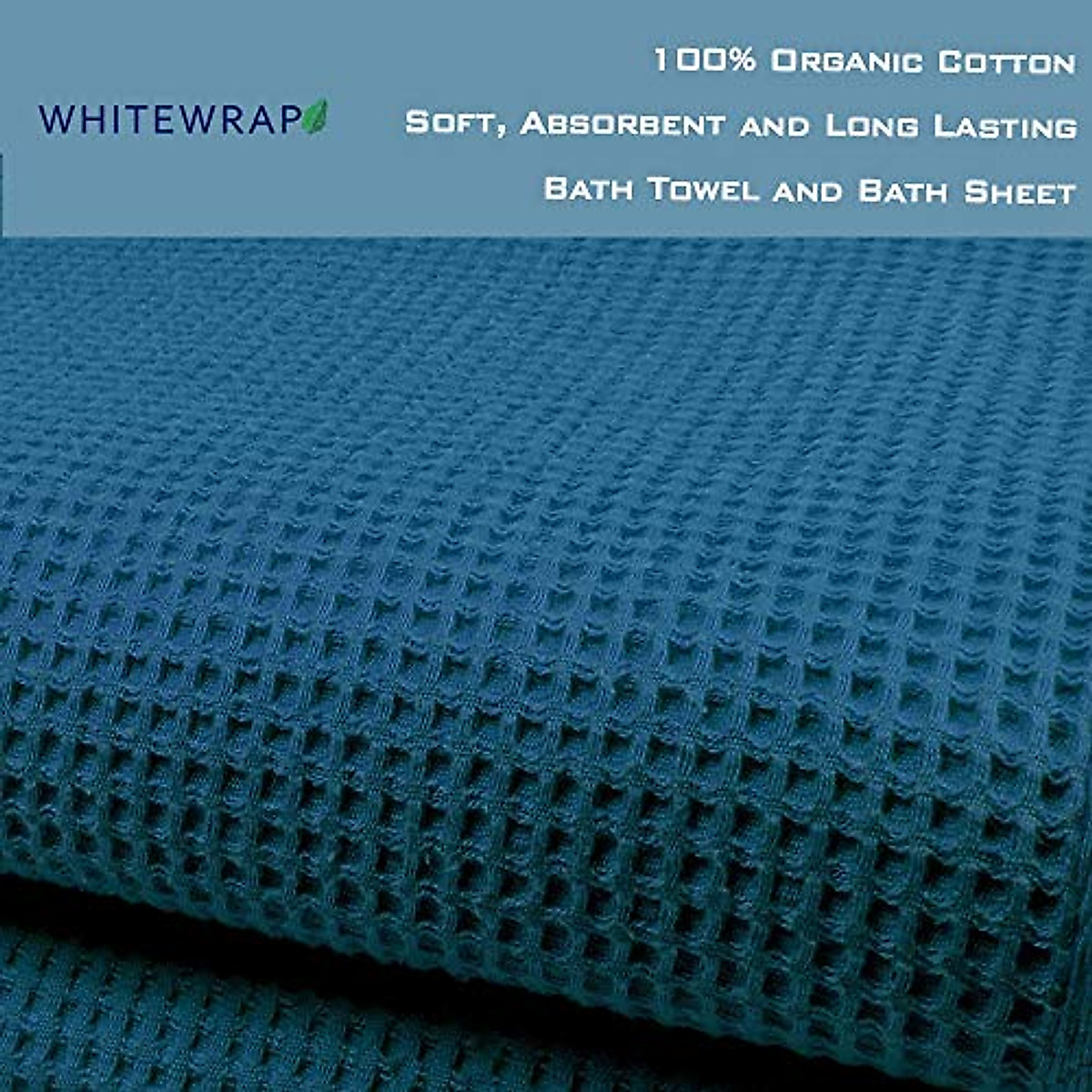 WHITEWRAP Waffle Towels | Premium Cotton Bath Towel | Ultra Absorbent Soft Lint Free Quick Dry Lightweight Bath Sheet | Sea Port| 28x55 inch