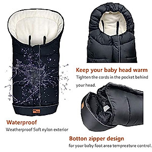 KZ Dotnz Winter Warm Stroller Footmuff, Waterproof Baby Stroller Bunting Bag, Centre and Botton Open for Easy in&Out, Universal Fit All Strollers, Pram
