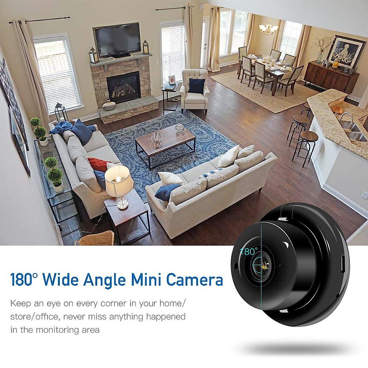 Veroyi Mini IP Camera WiFi Home Security Surveillance Nanny Camcorder with 2 Way Audio Motion Detection Night Vision