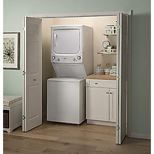 GE GUD27EESNWW 27" Electric Laundry Center with 3.8 cu. ft. Washer Capacity and 5.9 cy. ft. Dryer Capacity in White