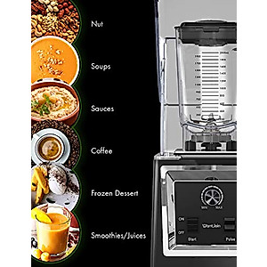 Wantjoin Professional Blender Commercial Soundproof Quiet blender Removable shield for Crushing ice,smoothie,puree,Blender for kitchen