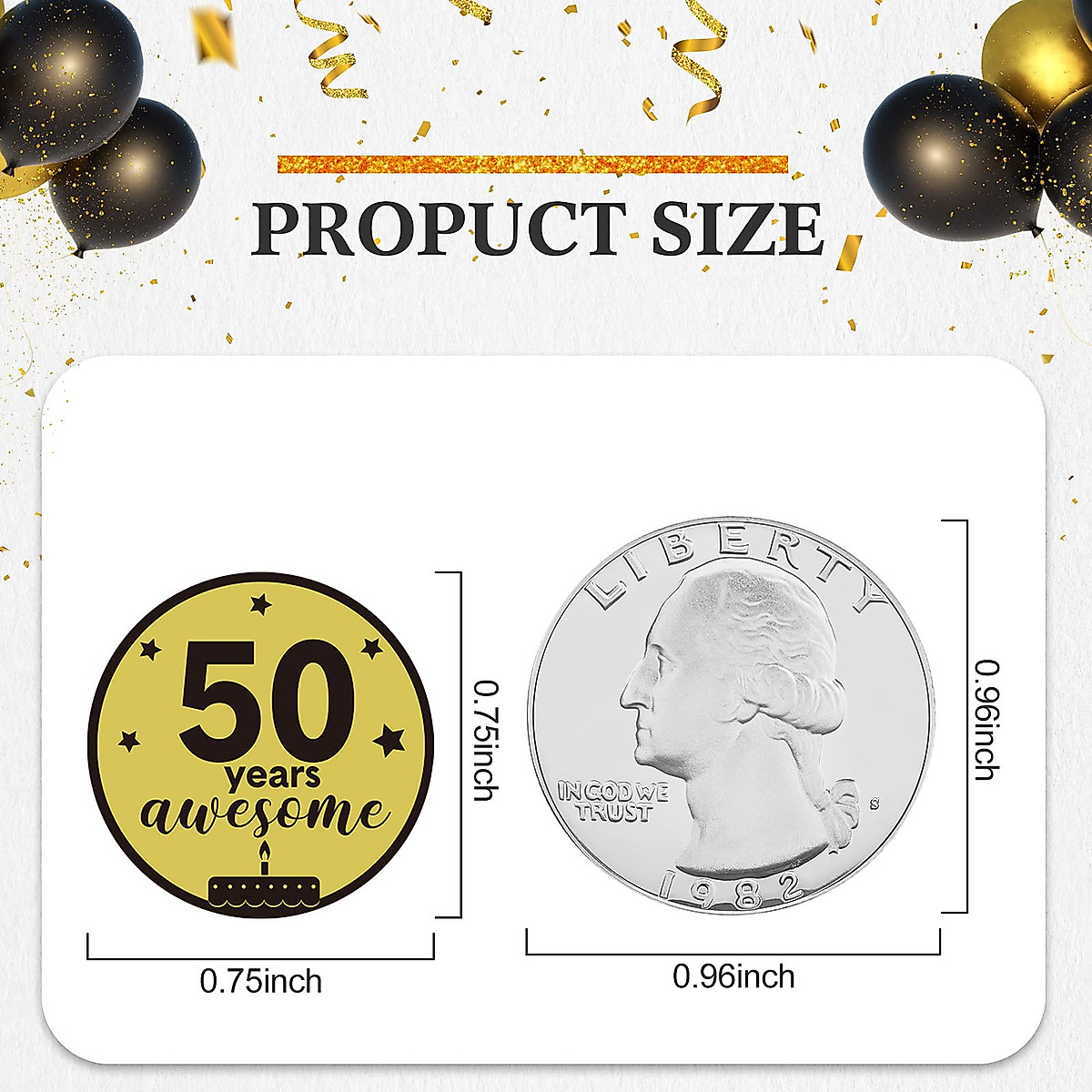 Tenare 504 Pieces Black and Gold Birthday Party Favor Stickers Cheers to Label Stickers Mini Chocolate Candy Wrappers for Birthday Party Decor(50th)