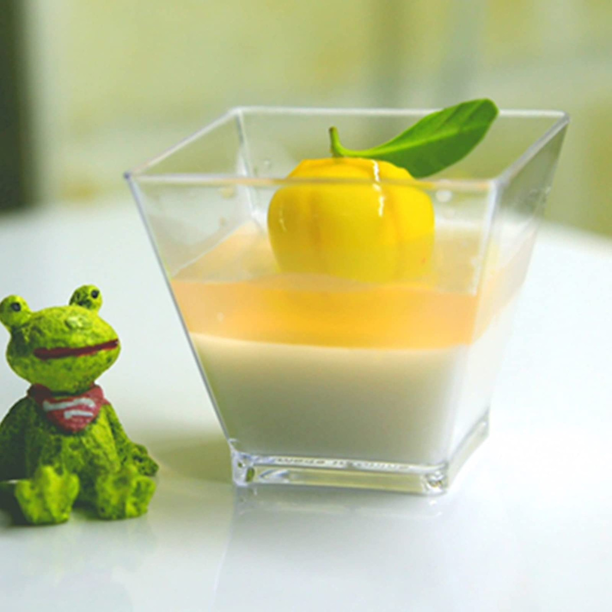 Tosnail 100 Pack 2 Oz Mini Clear Plastic Dessert Tumbler Cups with 100 Dessert Spoons, Square Parfait Appetizer Cups for Event and Party Serving