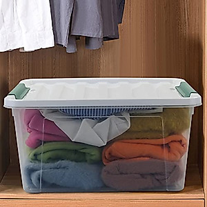 Jekiyo 32 Quart Clear Storage Boxes with Lid, 4 Packs, Multipurpose Plastic Storage Containers