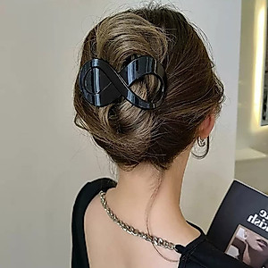 4 Pcs French Concord Flat Hair Clips, 3.35 Inch Curved Hair Claw Alligator Hair Clips Volume Strong Hold Banana Barrettes Hair Clamps Jaw Clips for Women