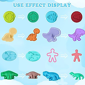Oun Nana Playdough Tools 53 PCS Dough Tools Kits for Kids, Playdough Accessories Various Shape Molds, Animal, Dinosaur, Stamps, Scissors, Extruder, Cutters, Rollers, Dough Mat with Storage Bag