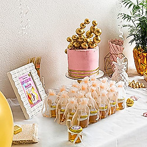 ComSaf Mini Honey Jars with Dipper 1.5oz - 40 Pack, Small Honey Glass Jar with Gold Lid, Tiny Hexagon Honey Jar in Bulk for Baby Shower, Wedding and Party Favors