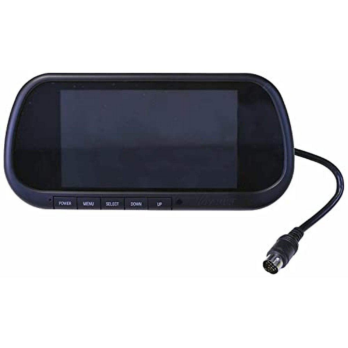 Voyager VOM74MM Rearview Mirror Monitor, 7inch TFT LCD Display w/ Highly-reflective Glass Surface Serving as When Back-Up Camera is not Active, 3 Inputs, Built-In Speaker (Renewed) Black