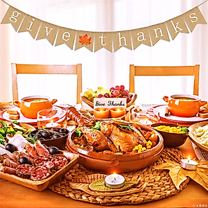 Give Thanks Burlap Banner | Thanksgiving Banner Decoration | Thanksgiving Banner Burlap | Thankful Give Thanks Party Home Decoration Supplies