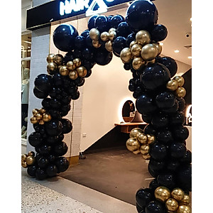 Black Balloons 85 pcs Black Balloon Garland Arch Kit 5/10/12/18 Inch Different Sizes Black Matte Latex Balloons for Graduation Party Decorations Wedding Birthday Party Anniversary Decorations