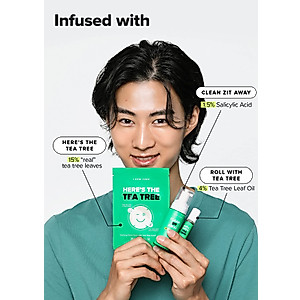 I Dew Care Skincare Set - Tea Tree-O Starter Kit | Salicylic Acid & Tea Tree Oil, Acne Care Treatment, Cleanser, Sheet Masks, and Roll-On Face Oil, Travel Size, TSA Friendly Size