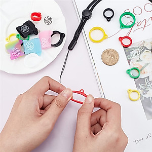 CRASPIRE 23Pcs Anti-Lost Lanyard Set 3pcs Lanyard Strap 5pcs Necklace Lanyards Pendant Holder 15pcs Silicone Rubber Rings Adjustable Fixing Rings Pen Protective Ring Replacement Multipurpose Keychain