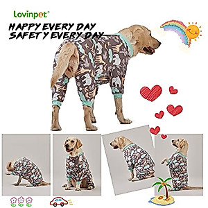 LovinPet Dog Onesie, Hippos Zoo Cozy Dog Pajamas, Slim fit, Lightweight Pullover Pajamas/Full Coverage Dog pjs/Back Snap Button is only Decoration/Medium