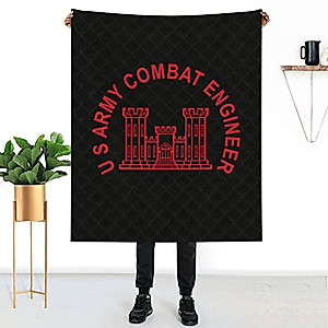 Us Army Combat Engineer Blanket Throw Bedding Room Decor Flannel Blankets for Bed Sofa 50x80 Inches