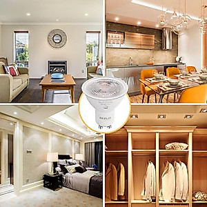 12-Pack GU10 LED Bulbs 6W, Dimmable, 3000K Soft White 582LM, Replacement 50W Halogen Light Bulb for Spotlight Track&Recessed Lighting,No Flickers