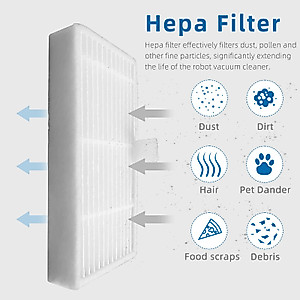 Replacement Parts Compatible with MAMNV BR150 BR151, ZCWA BR150 BR151, MANVINS G20, GTTVO BR150 BR151, EICOBOT BR150 BR151 Robot Vacuum Cleaner 4 Side Brushes, 4 Hepa Filters, 2 Mop Pads Accessories