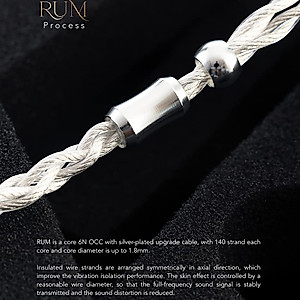 HiFiGo QoA Rum Silver Plated OCC Earphone Cable, 4-pin 6N OCC& OCC Cable for MMCX / 0.78mm (for MMCX)