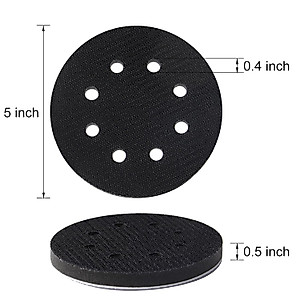 Orbital Sander Foam Pad, 5 inch 8 Holes Hook and Loop Backing Pad, Soft Sander Cushion Pad, Foam Sanding Pads for Orbital Sander (Pack of 5)