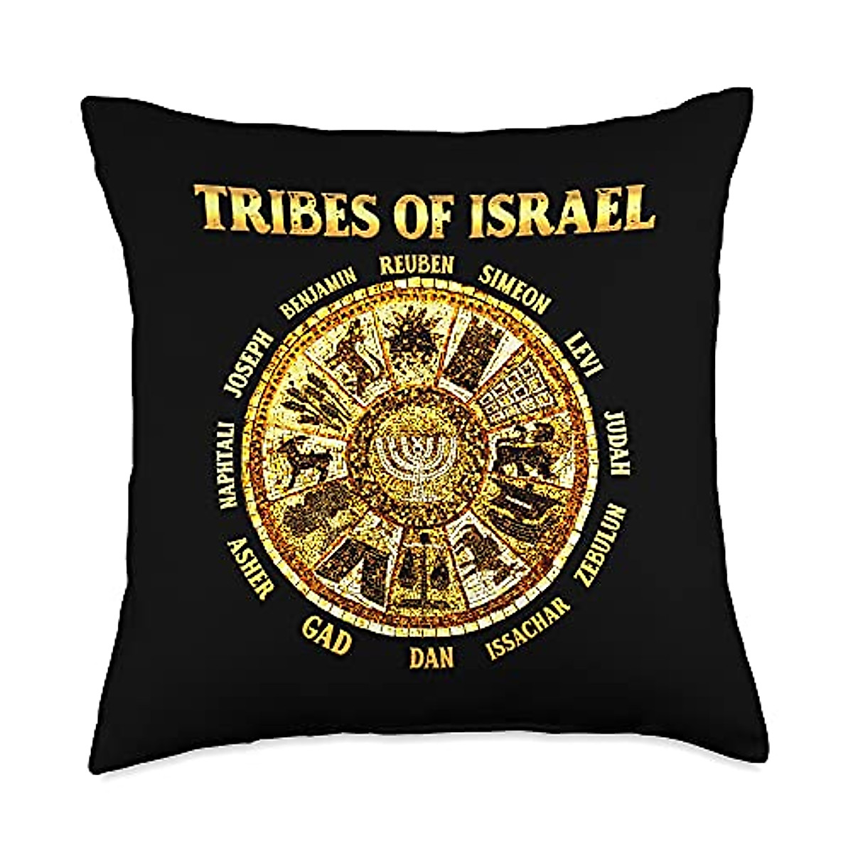 Hebrew Israelite Judah Yah Co. 12 Twelve Tribes of Israel Hebrew Israelite Judah Jerusalem Throw Pillow, 18x18, Multicolor