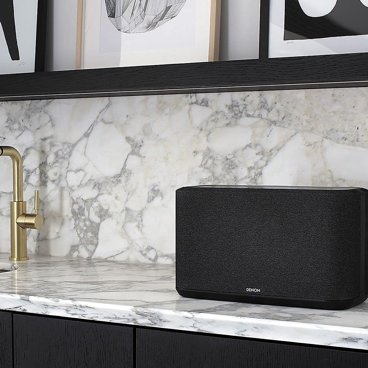 Denon New Home 350 Wireless Smart Speaker – Powerful Stereo Sound, Wi-Fi & Bluetooth, HEOS Built-in, Alexa Built-in, Siri & AirPlay 2, Spotify Connect, Multi-Room Support, Black
