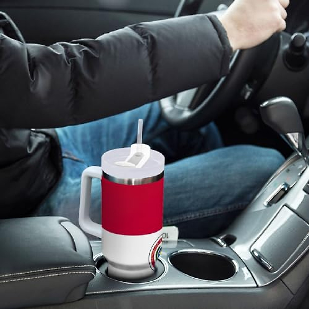 ODAWA Large Travel Insulated Tumblers with Handle and Straw, Paraguay Flag Double Wall Insulated Tumbler Insulated Vacuum Tumbler