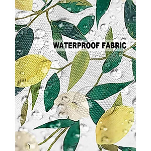 Waterproof Outdoor Throw Pillow Cover Yellow Lemon Fruits Lumbar Pillowcases Set of 2 Green Leaves Plant Decorative Patio Furniture Pillows for Couch Garden 18x18 inch