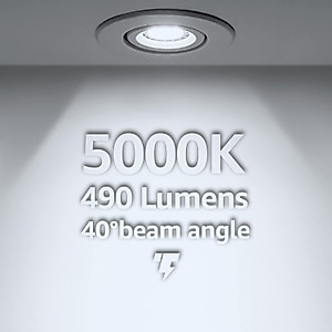 TORCHSTAR MR16 LED Bulb Dimmable, 7W 12V 490LM 50W Equivalent, 5000K Daylight, GU5.3 Bi-Pin Base MR16 LED Spotlight, LED MR16 Light Bulbs for Recessed and Track Lighting, UL & ES Listed, Pack of 6