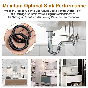 Plunger O-Ring Gasket Compatible with T&S Brass 010389-45, Twist Waste Drain Valve Stopper O-Ring for 3-Tier Sink Drains, Sink Drain O-Ring Prevents Leaks and Keeps Kitchen Sink Running Smoothly-4 pcs