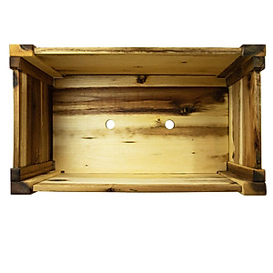 Thirteen Chefs Villa Acacia Wooden Planter Box - 17 Inch Rectangular Wood Planter for Garden, Patio, Window, Home Decor - Acacia Wood Plant Stand for Indoor or Outdoor Gardening