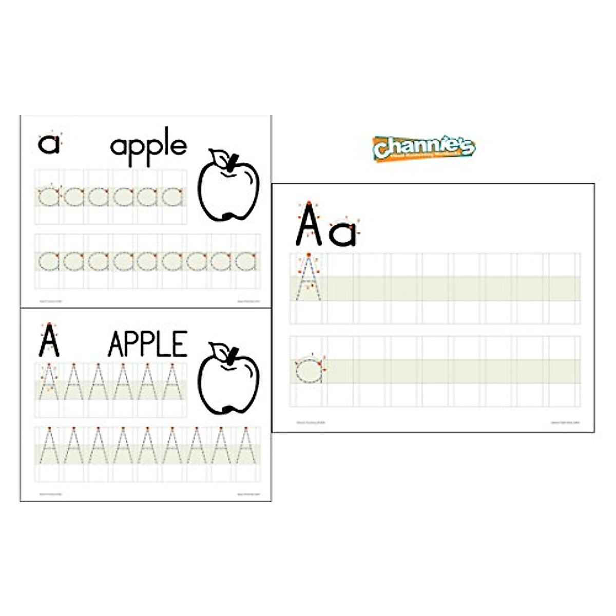 Channie’s My First Letters, Easy to Trace, Write, Color, and Learn Alphabet Practice Handwriting & Printing Workbook, 80 Pages Front & Back, 40 Sheets, Grades PreK - 1st, Size 8.5” x 11”