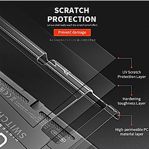 Clear Case for Nintendo Switch OLED, 3 in 1 Dockable Protective Case for Switch OLED and Joy-Con Controller Shock-Absorption and Anti-Scratch Design (Clear)