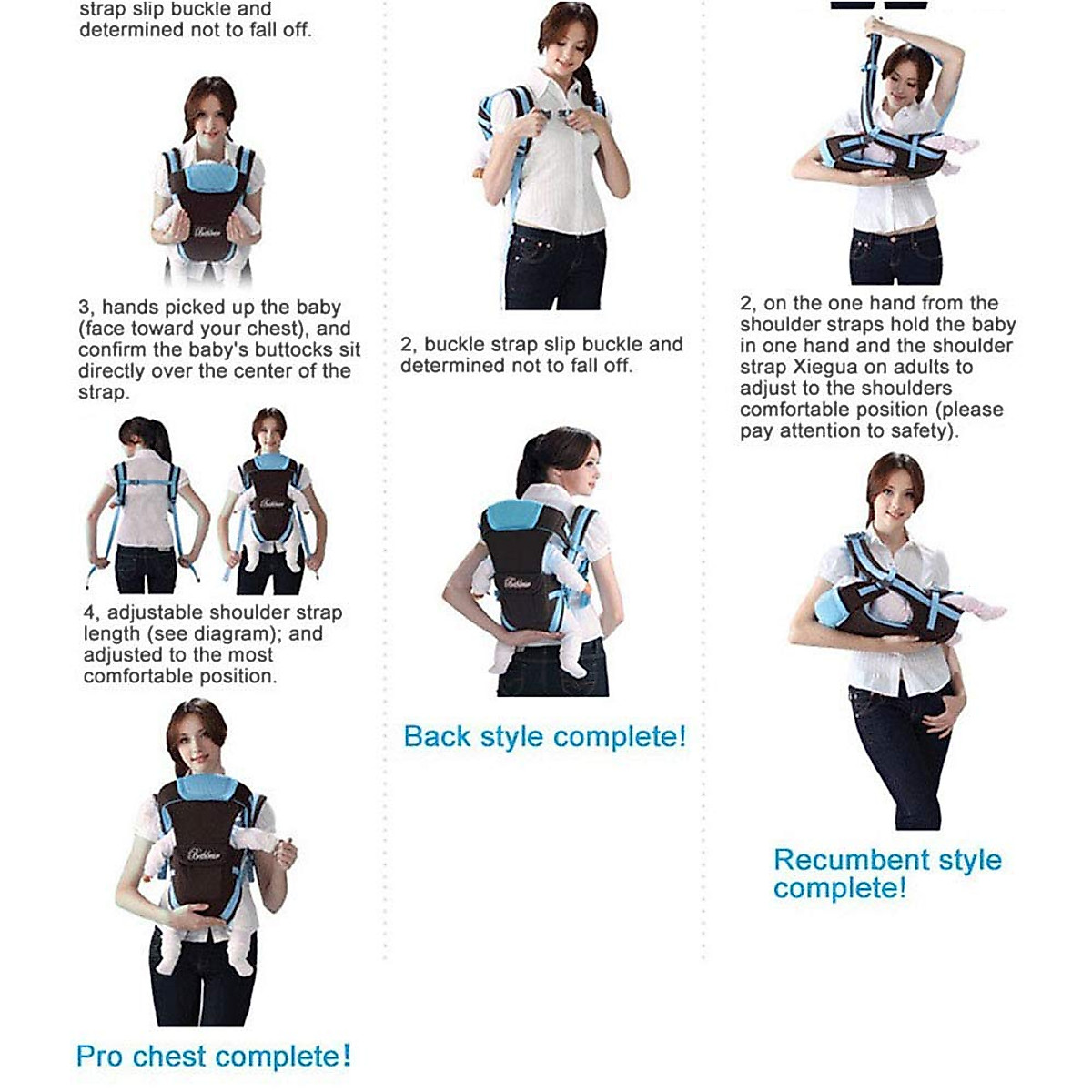 Soft Baby Carrier, Ergonomic 4-in-1 Convertible Sling Front and Back Face-in and Face-Out Carry for Newborns and Older Babies Travel，8-40 lbs