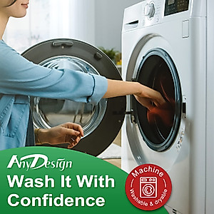 AnyDesign 4 Pack Christmas Kitchen Towels Christmas Tree Snowflake Pattern Dishcloth Red Green Xmas Hand Drying Towels for Christmas Home Kitchen Bathroom Decoration Housewarming Gifts, 18 x 28