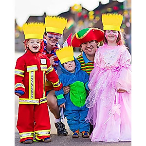 6 Pcs Hairy Headband Costume Headband Troll Crazy Hair Wig Accessories Head Decorations for Kid Adult Women Men Party Costume (Yellow)