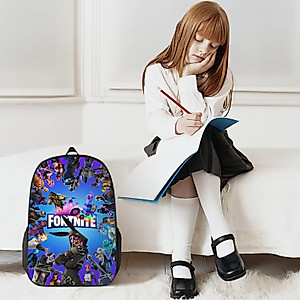 SETSE 3PCS Game Backpack 17 Inch Aesthetic Casual Travel Backpack Set, Large Capacity Daypack Breathable Portable Lightweight