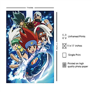 Christ-EZ Anime Cartoons Beyblade Metal Fusion Cool Wall Decor Art Print posters for room aesthetic- Matte Poster Frameless Gift 11 x 17 inch(28cm x 43cm)