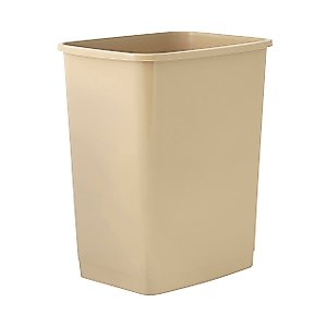 Superio 1.25 Gal Mini Plastic Trash Can, Small Waste Bin for Countertop, Desk, Vanity, Bathroom 5 Quart, Beige